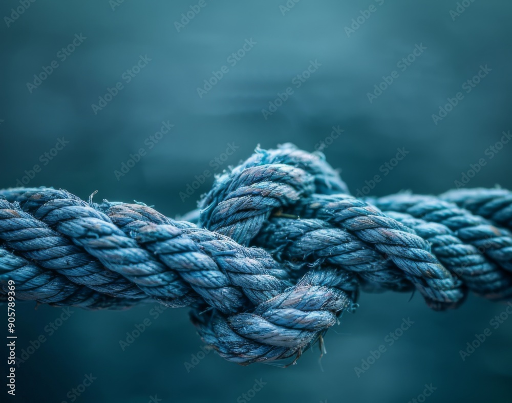 Leadership in Management Depicted as a Leader Organizing Assorted Ropes ...