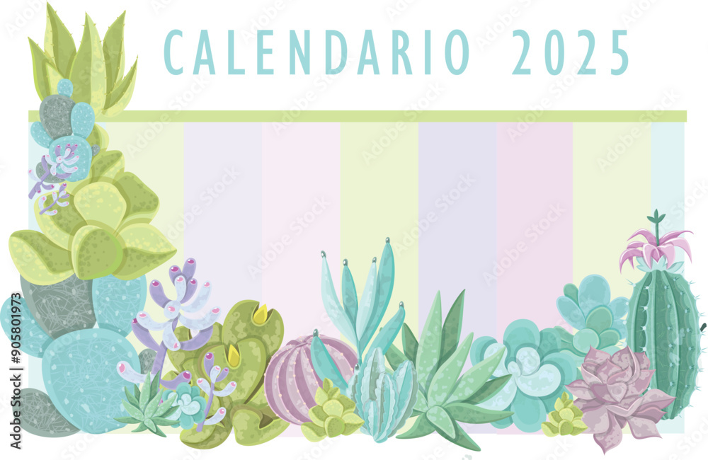 Vector de Stock Calendario Planificador 2025 en Español - Tamaño A4 ...