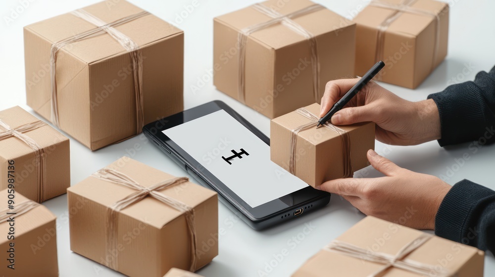 Digital Signature Confirmation: Customer Signing for Package with High ...