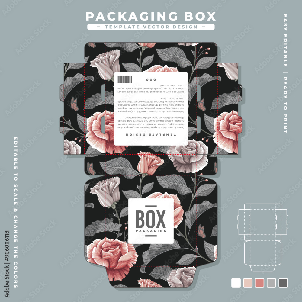aesthetic box packaging design template 68 Stock Vector | Adobe Stock