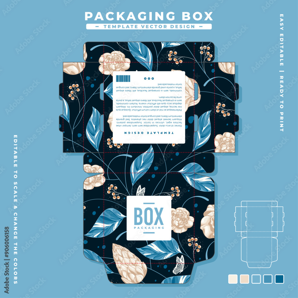 aesthetic box packaging design template 66 Stock Vector | Adobe Stock