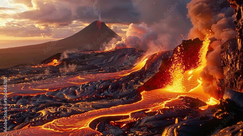 Volcanoes shape the earth surface, creating new landforms and ...