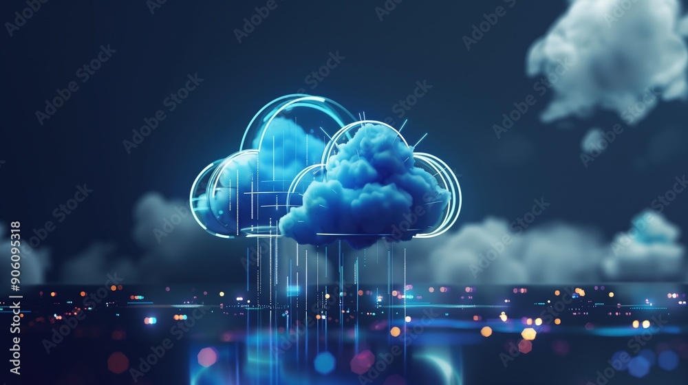 Cloud and Server Concept Background: Cloud Computing, Cloud Services ...