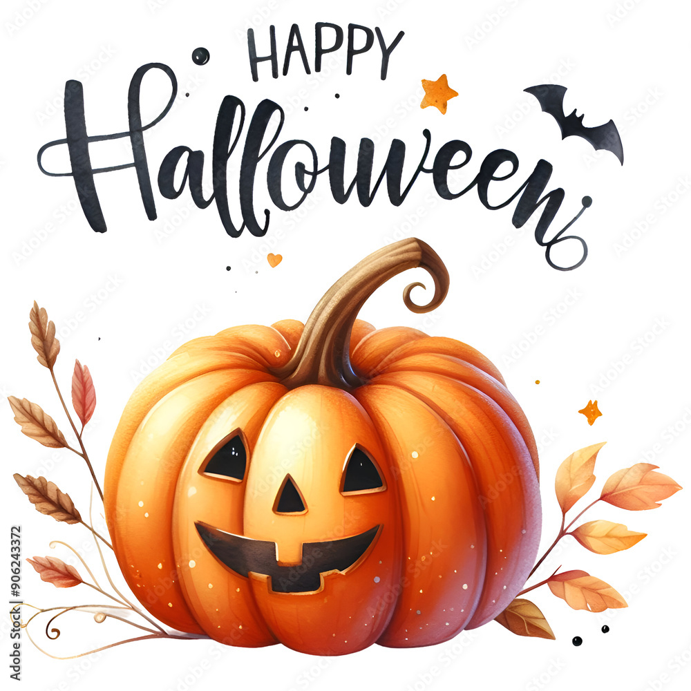 Ilustración de Stock Halloween Cute Pumpkin Clipart, Kawaii Pumpkin ...