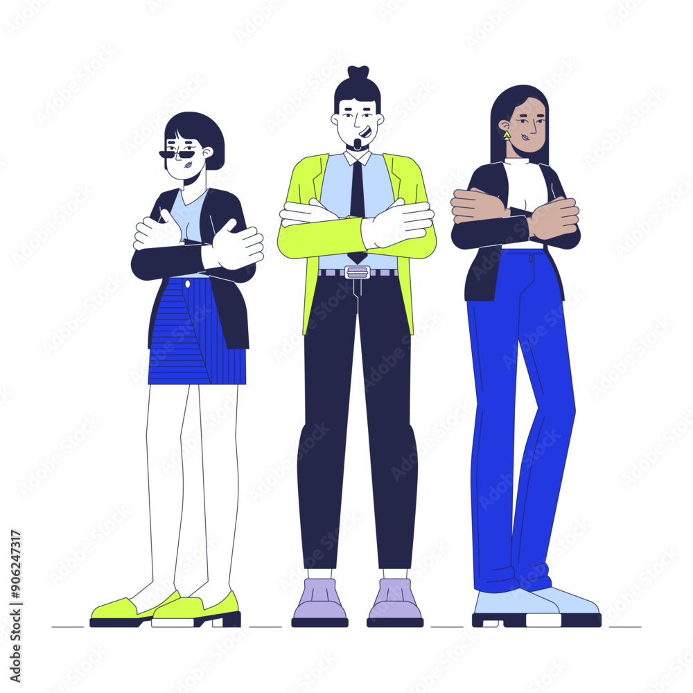 Product managers team cartoon flat illustration. Teamwork colleagues ...