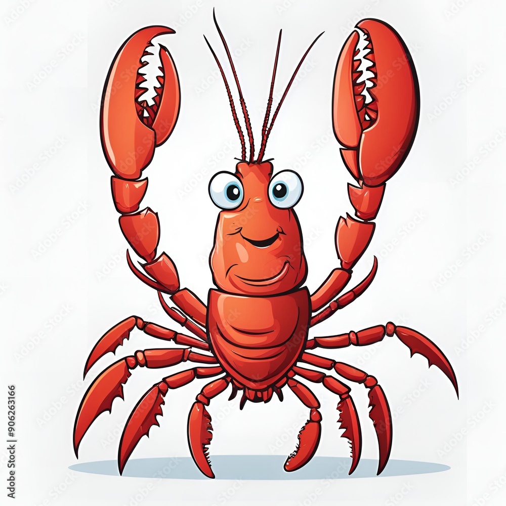 Lobster standing cartoon graphics ,genative ai Stock Illustration ...