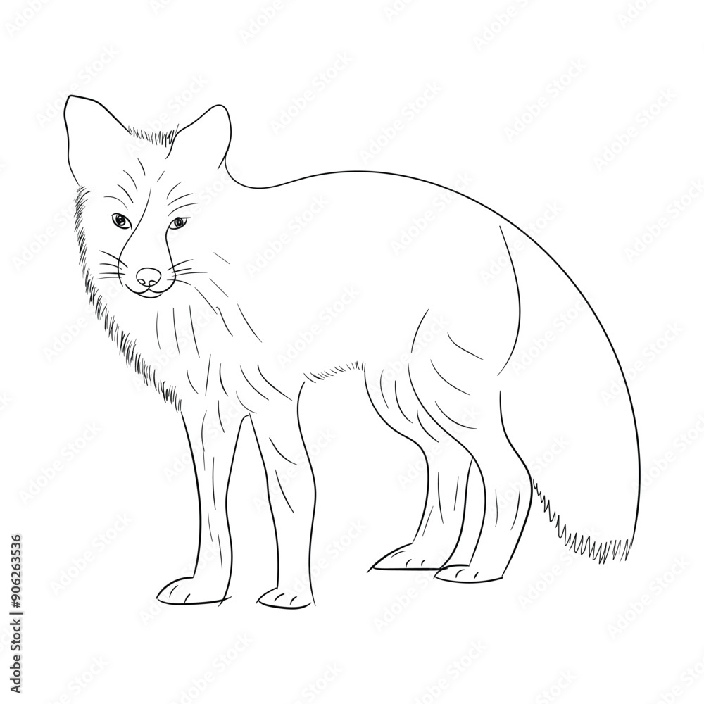 Fox character line art vector illustration. coloring pages. wild ...