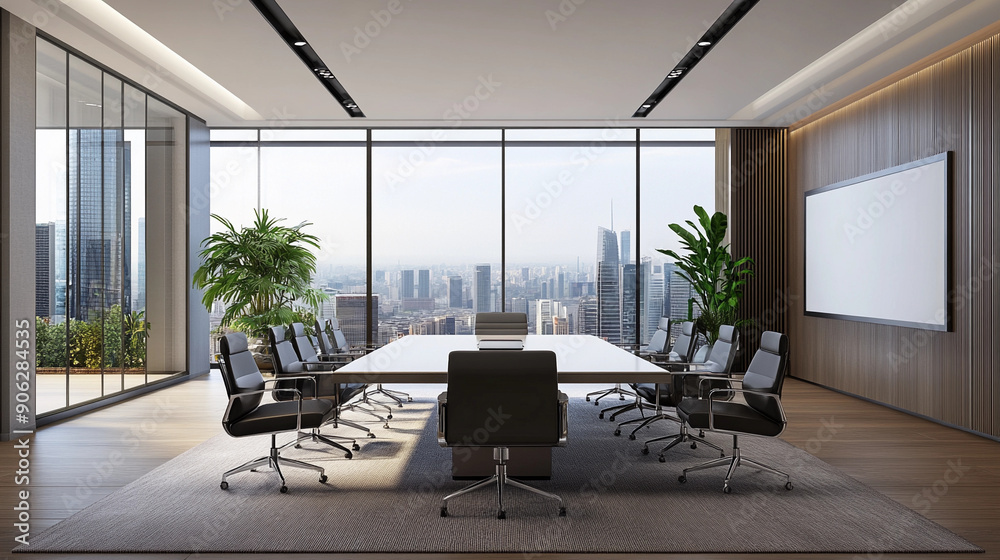 Professional Zoom Background of modern, professional meeting room. with ...