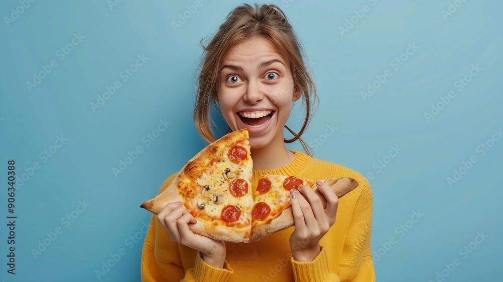 Full body size photo cadre of funny student girl blonde short hair hold ...