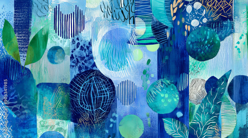 Artistic doodle art header featuring a collage of abstract shapes and ...