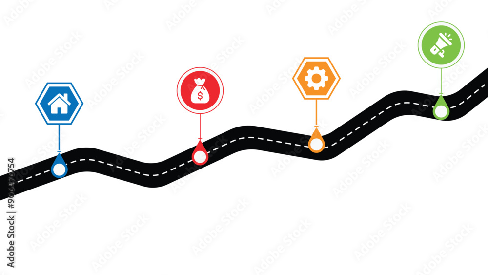 Project roadmap, timeline Infographics, 4 years recap, timeframe and ...