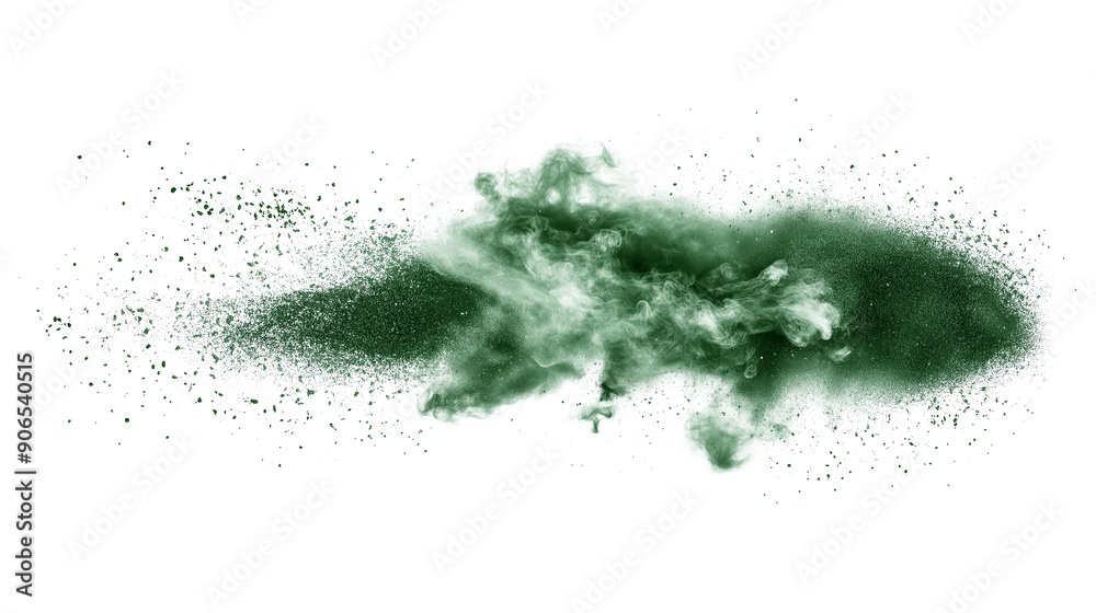 Olive green color cloud explosion isolated on white background, Green ...