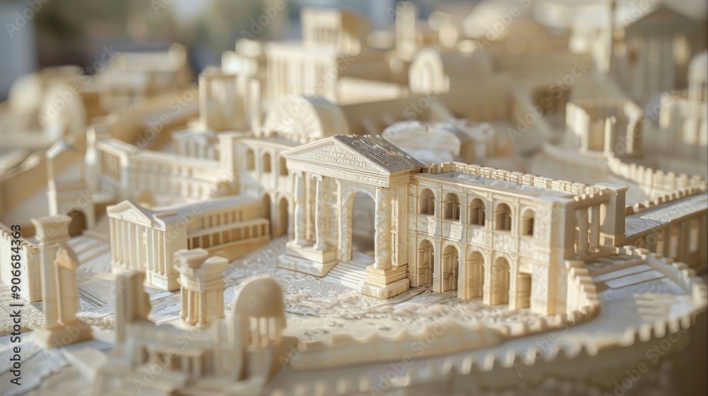 Generate a photo realistic image of a maquette representing ...