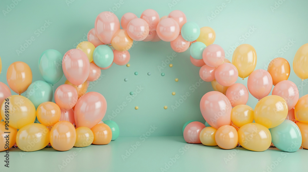 pastel color balloon backdrop inspiration Stock Photo | Adobe Stock