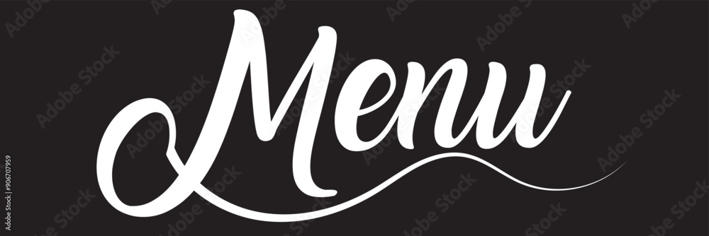 Menu hand lettering, brush calligraphy. Handwritten typography design ...