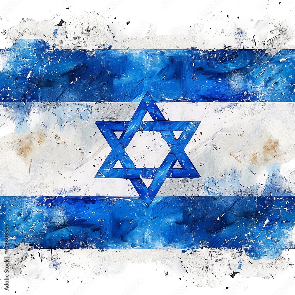 tration of the Israel flag showcases depth and realism, featuring a ...