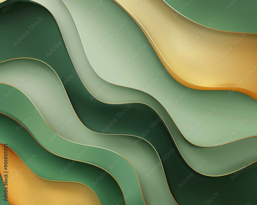 Jade and Gold - abstract, background, green, yellow, wave, pattern ...