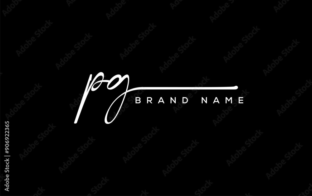 PG letter beauty handwriting vector logo. Stock Vector | Adobe Stock