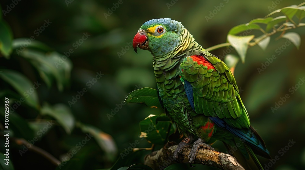 Blue-naped parrot, Tanygnathus lucionensis, colorful parrot, native to ...
