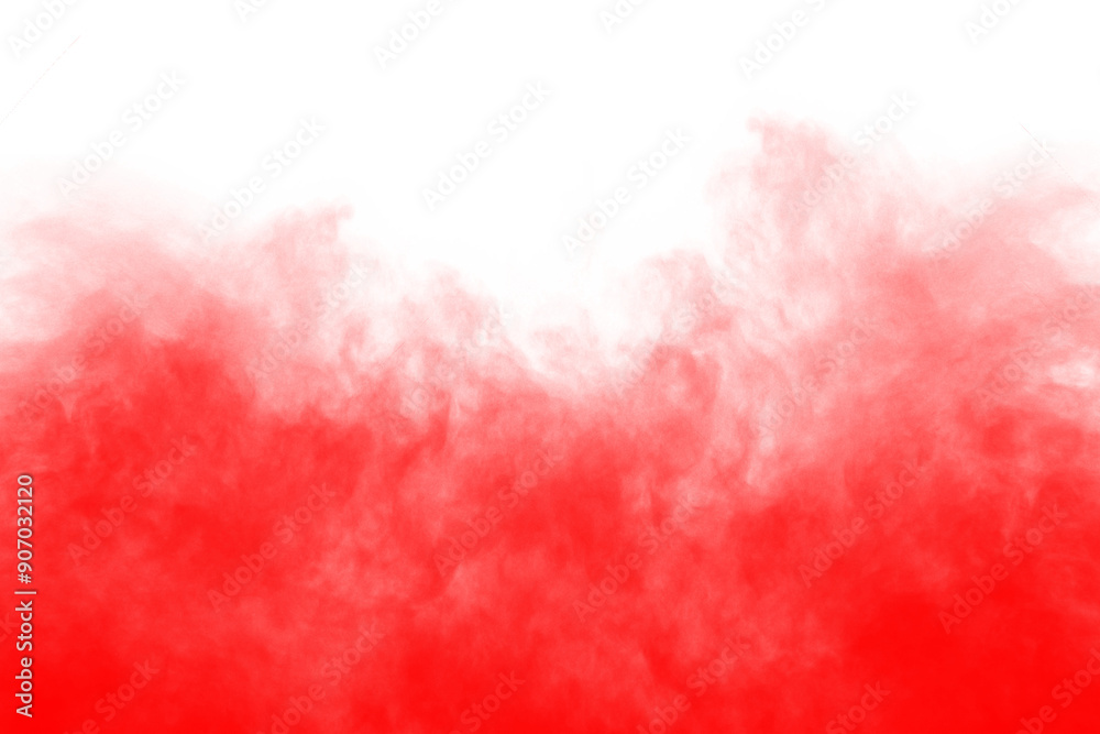 Abstract red smoke isolated on transparent white background. Red color ...