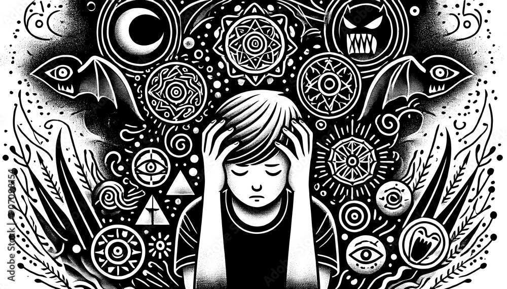 Depression and Loneliness Concept Art, Sad Child, Depression and ...