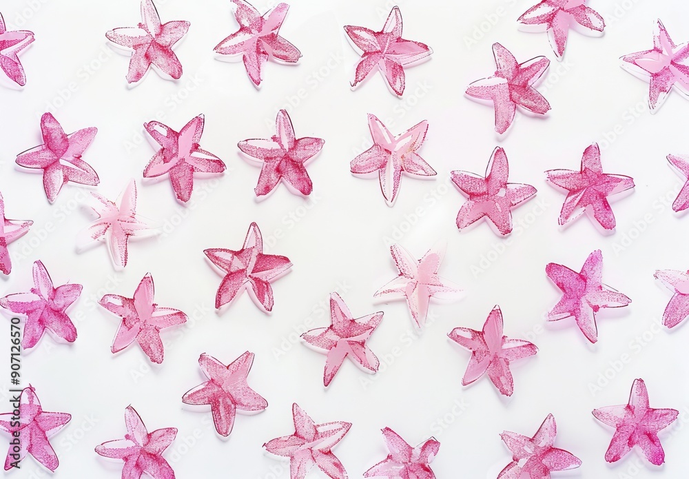 Pink graffiti street art tags with star symbols on white backgrounds ...