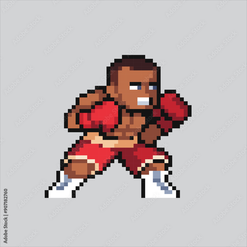 Vector de Stock Pixel art illustration Boxing Pose. Pixelated Boxing ...