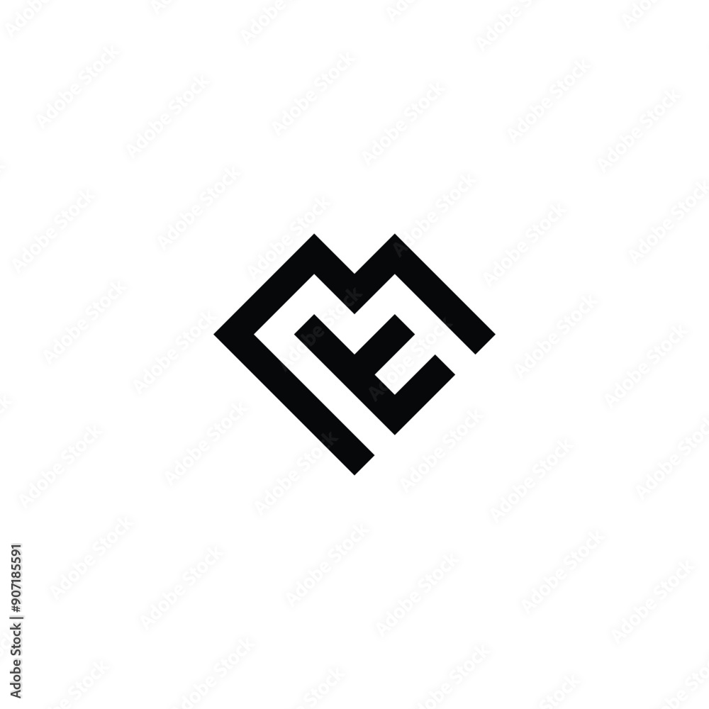Letter M and t heart, square geometric symbol simple logo vector Stock ...