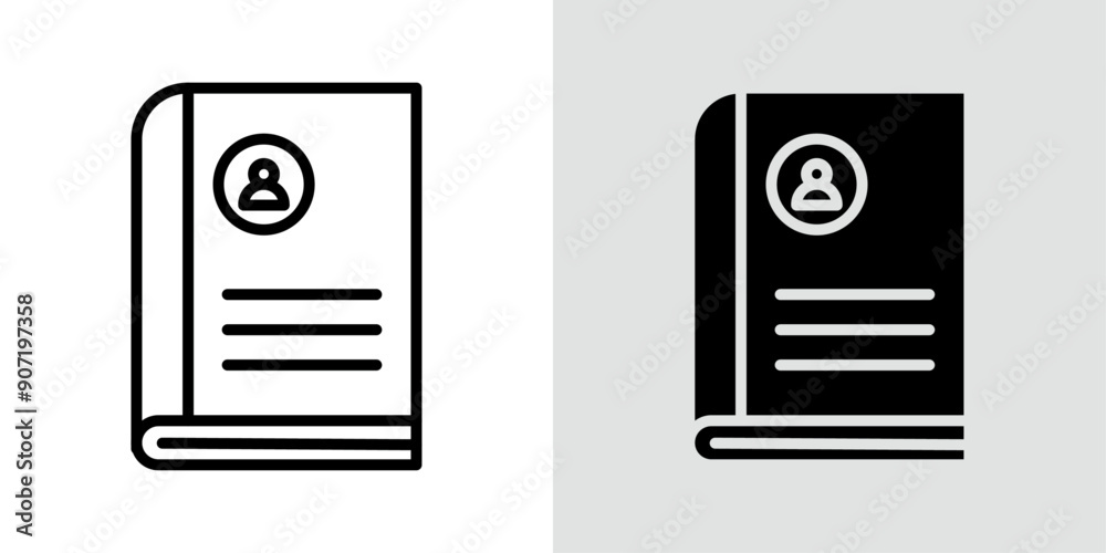 Biography icon Black line art vector logo set Stock Vector | Adobe Stock