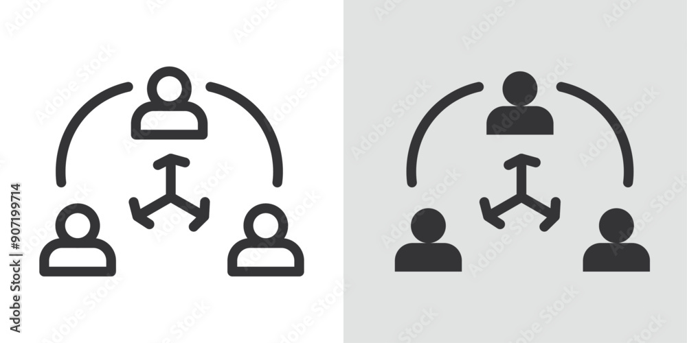 Third party icon Black line art vector logo set Stock Vector | Adobe Stock