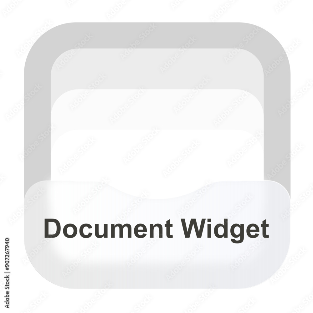 Document Layer Widget File Folder Storage Glassmorphism UI Icon Sign ...