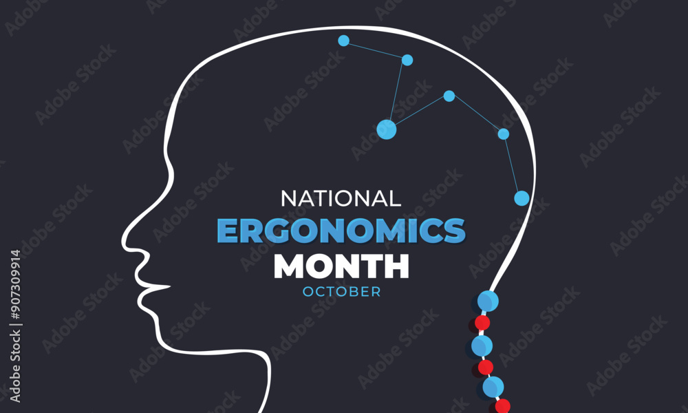 National Ergonomics month. background, banner, card, poster, template ...