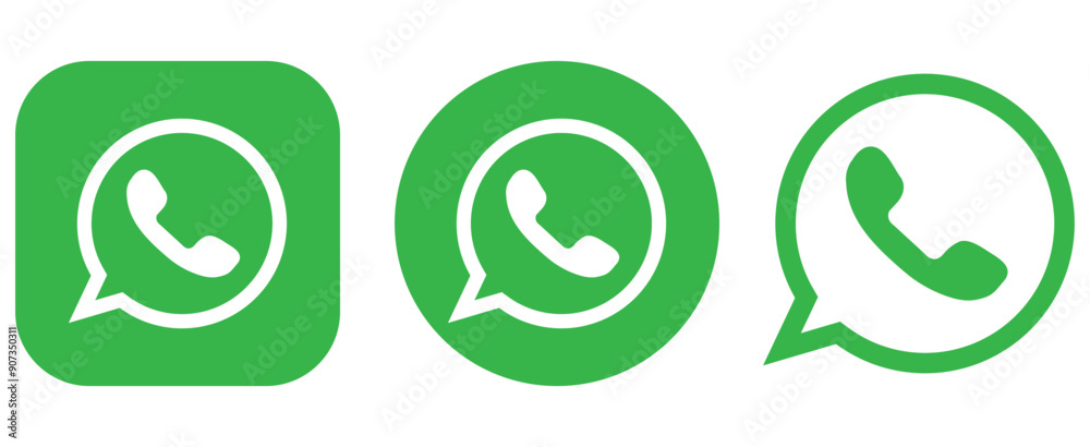 flat whatsapp logo set Stock Vector | Adobe Stock