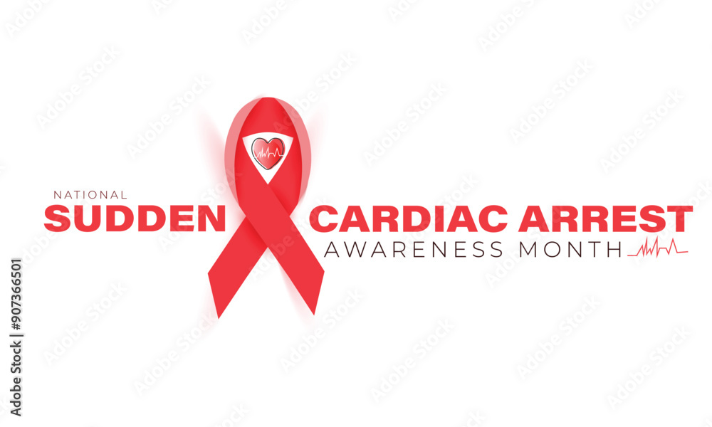 National Sudden cardiac arrest awareness month. background, banner ...