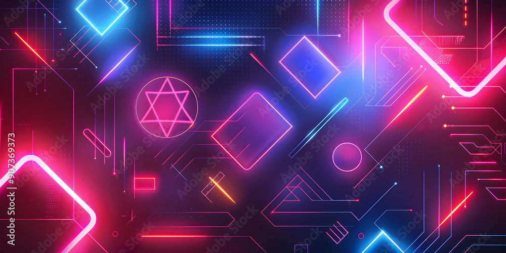 90s Theme Background with Neon Colors for a Retro and Vibrant Design ...