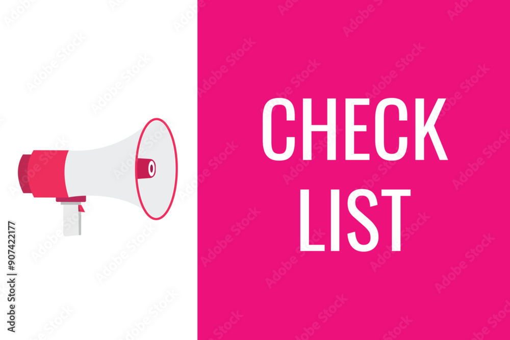 Check List button, banner, label, template for website. Check List text ...