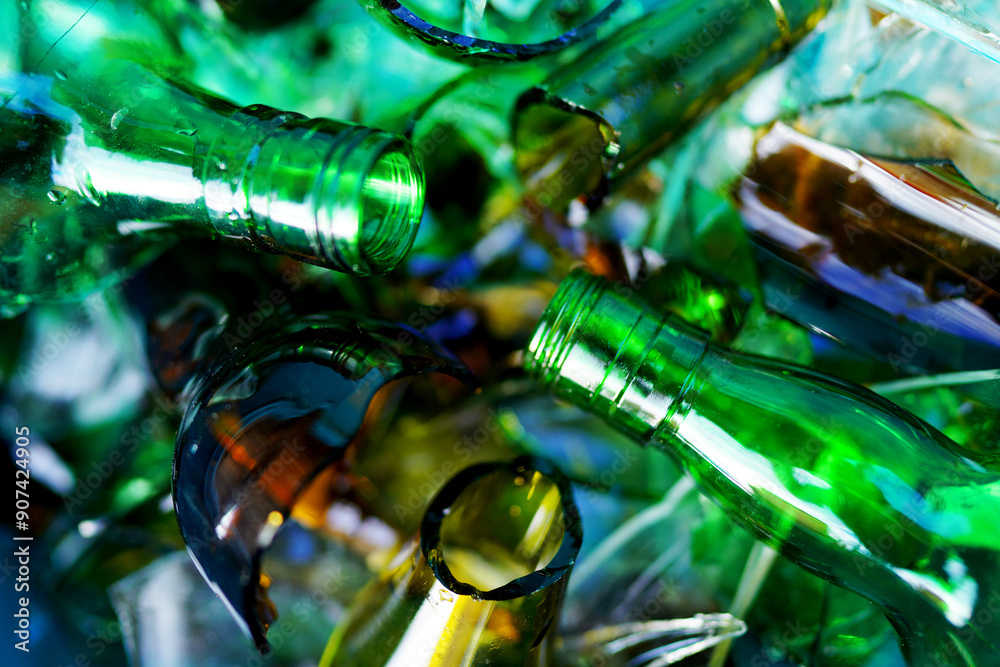 Broken glass bottles, background, texture. Broken glass bottles for ...