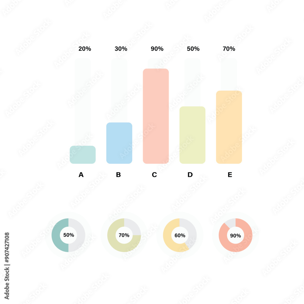 Transparent infographic graph chart vector. Circle Graphs, Pie chart ...