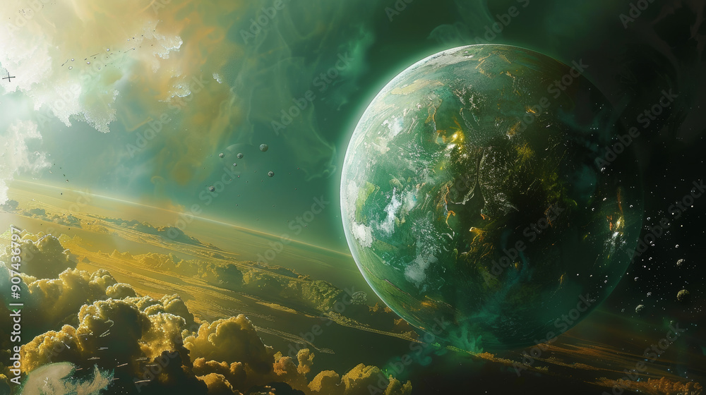 Terraforming: Illustration of planetary transformation, with processes ...