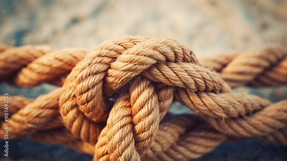 Nautical marine line tied together as a symbol for trust and faith ...