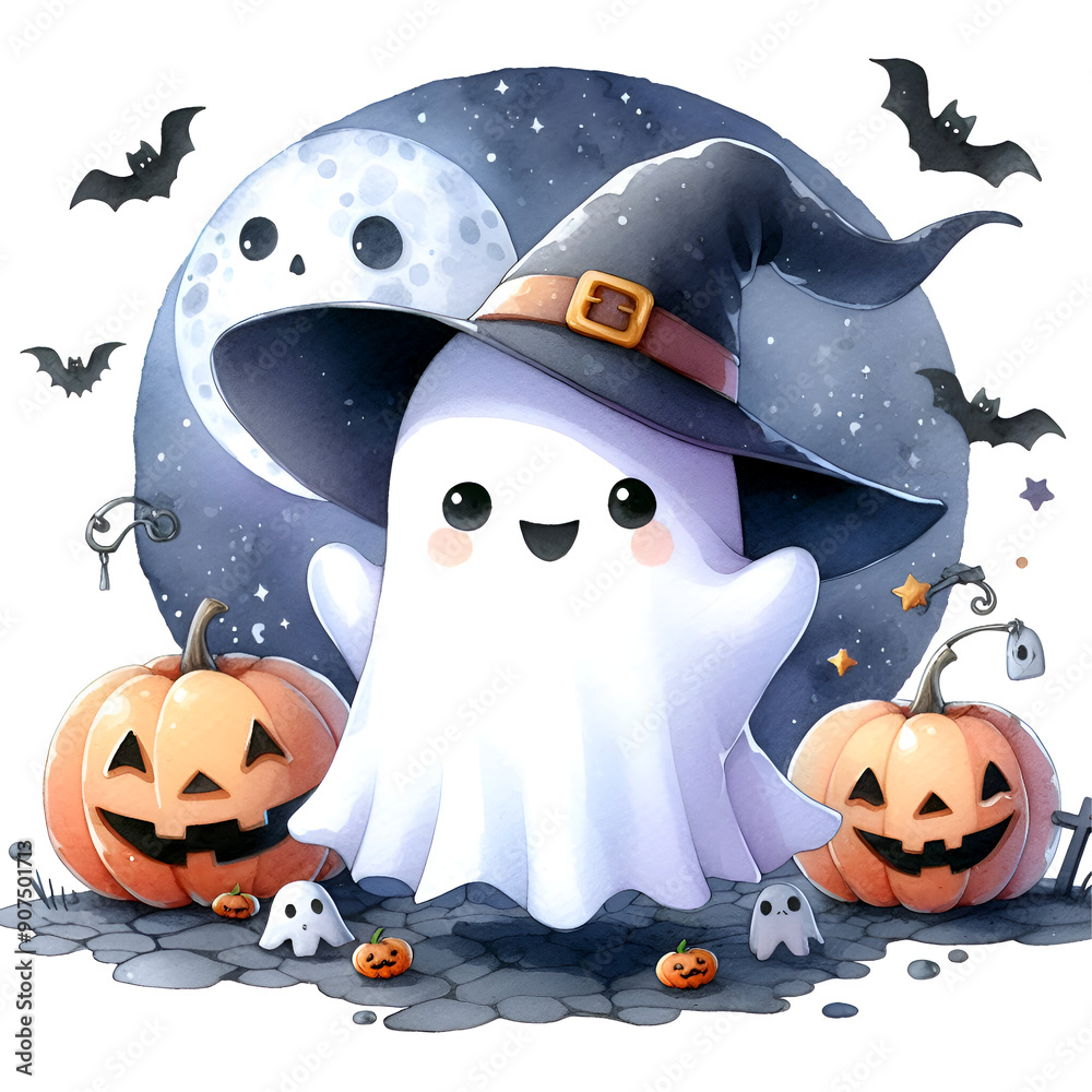 Ilustración de Stock Cute Ghost Clipart Bundle, Halloween Ghost PNG ...