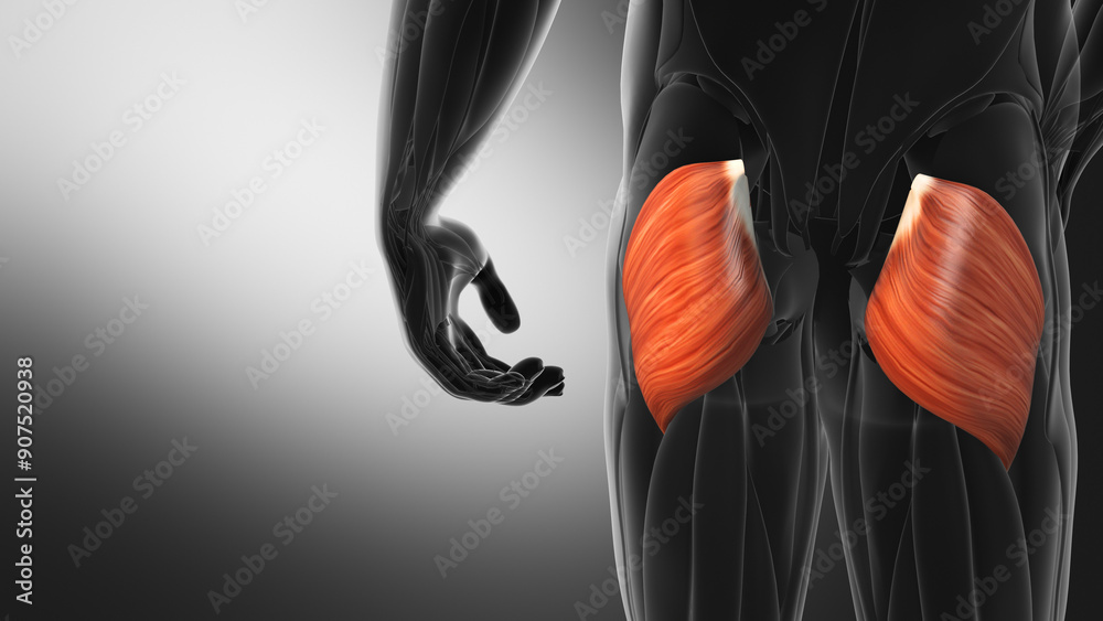 Anatomy of the Gluteus Maximus Muscles Stock Illustration | Adobe Stock