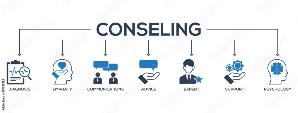 Conseling banner web icon vector illustration concept with icon of ...