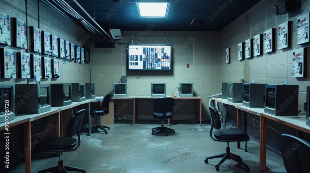 Secure Room with Surveillance Cameras Monitoring Sensitive Ballot ...