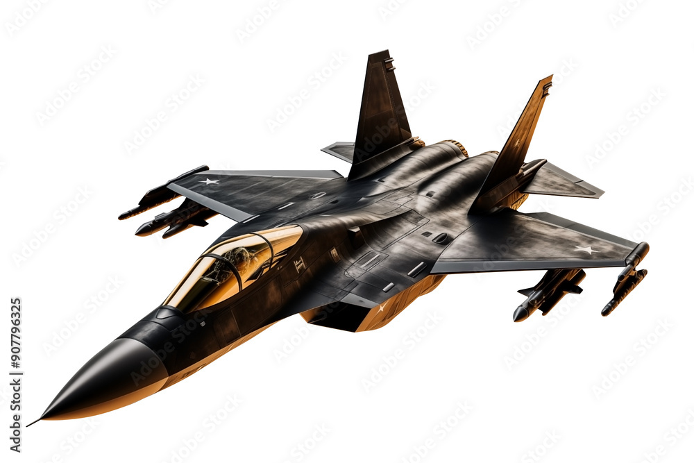 Flying Military Fighter jet PNG Military Jet aircraft isolated on white ...