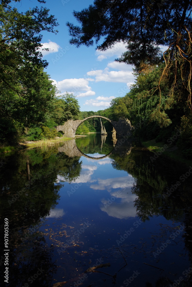 Rakotzbrücke, auch Teufelsbrücke, im Azaleen- und Rhododendronpark ...
