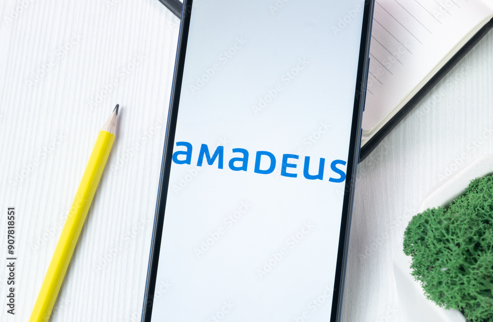 New York, USA - 1 August 2024: Amadeus IT Group Logo on Phone Screen ...