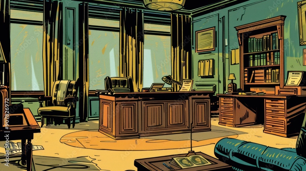 1940s Ankara bank office, Elderly Raif at desk, Narrator entering ...