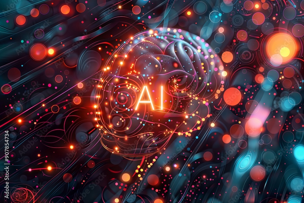 Ai Neural Network A Vibrant Digital Representation Of An Ai Neural
