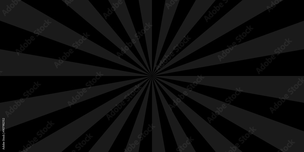 Vector black and gray sun rays sunburst backdrop background. Modern ...